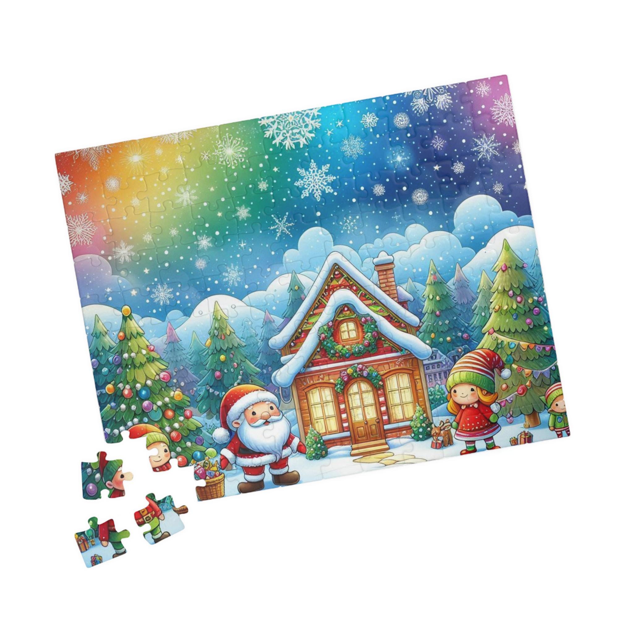 Personalized Christmas Jigsaw Puzzle (110), Santa and Snowflakes ...