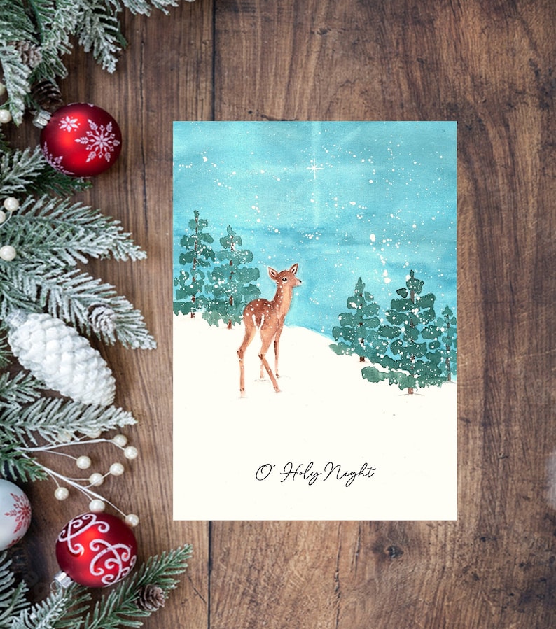 Woodland Animals Christmas Cards - Etsy