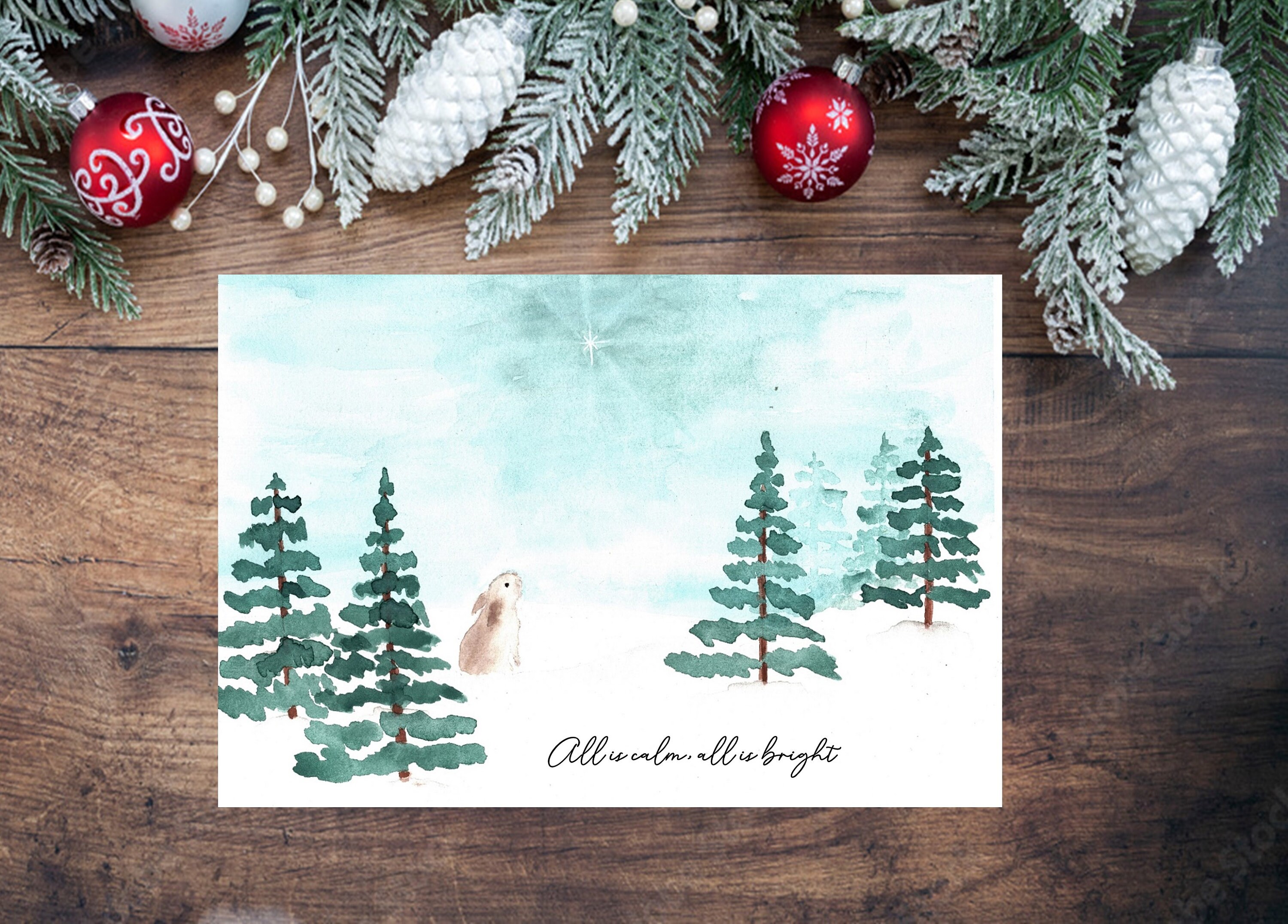 Woodland Animals Christmas Cards - Etsy