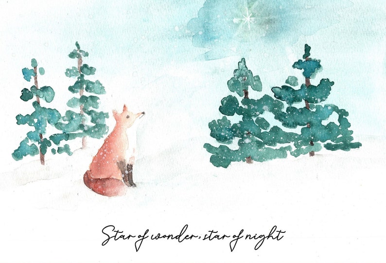 Woodland Animals Christmas Cards - Etsy