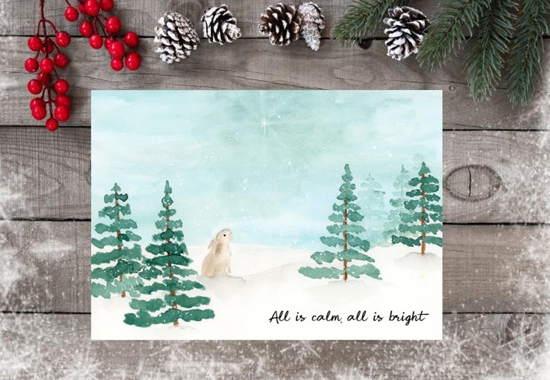 Woodland Animals Christmas Cards - Etsy