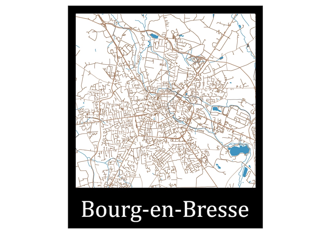 Wooden Geographical Map of Bourg En Bresse - Etsy