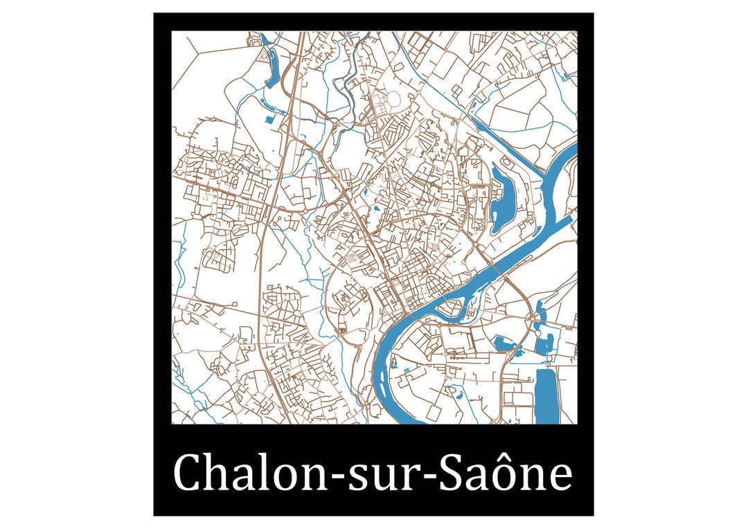Wooden Geographical Map of Chalon Sur Saône - Etsy