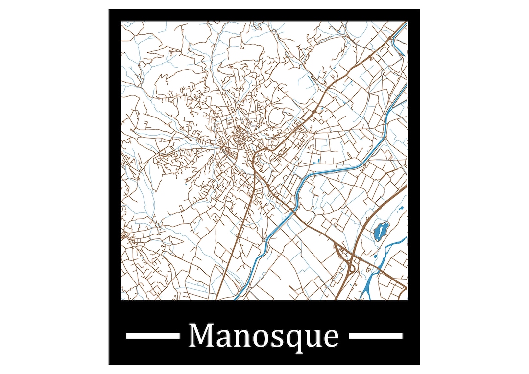 Wooden Geographical Map of Manosque - Etsy