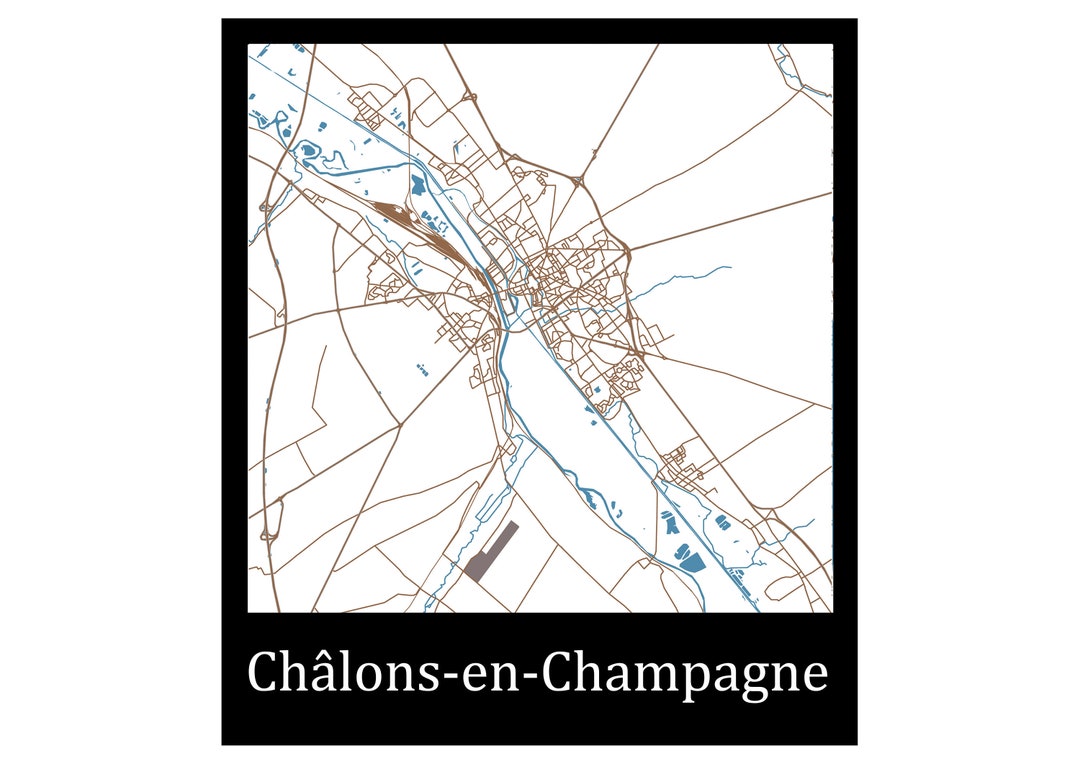 Wooden Geographical Map of Châlons in Champagne - Etsy