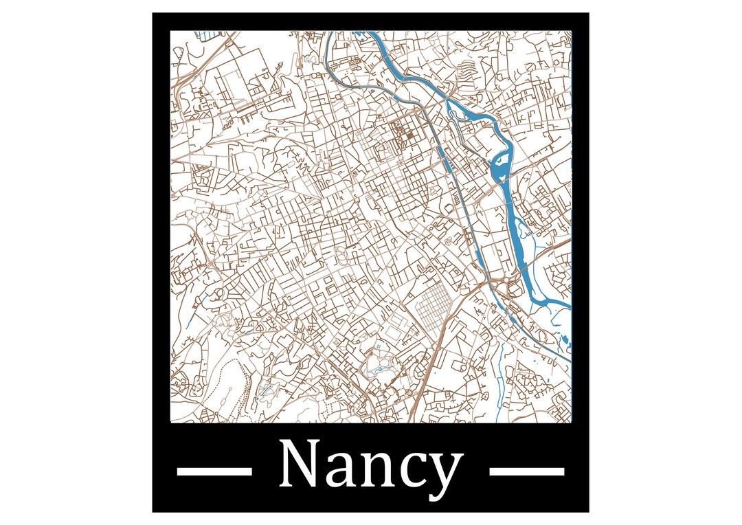 Wooden Geographical Map of Nancy - Etsy