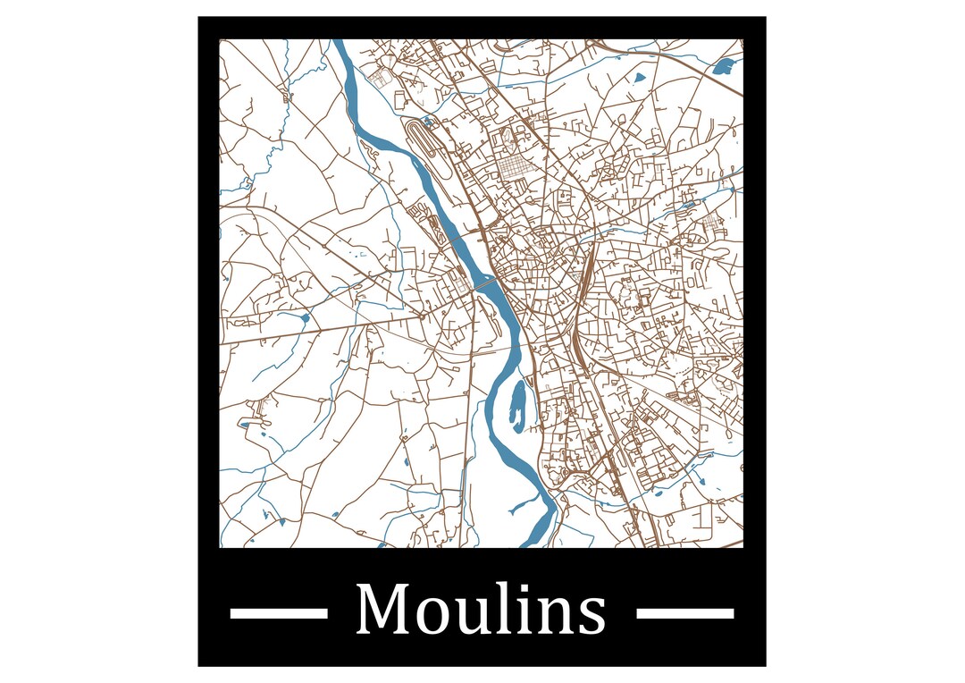 Wooden Geographical Map of Moulins - Etsy