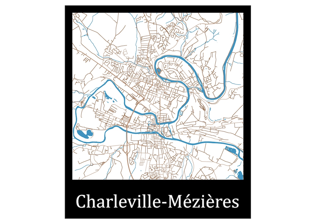 Wooden Geographical Map of Charleville Mézières - Etsy