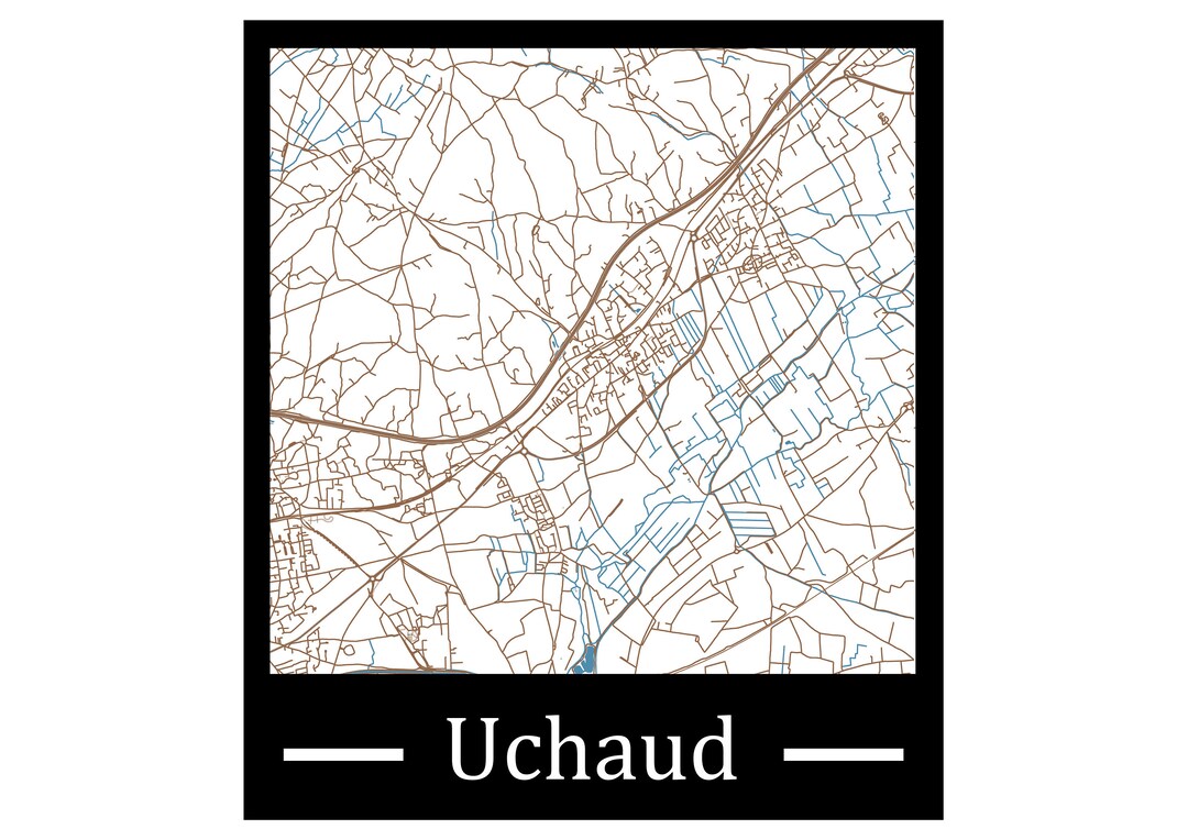 Wooden Geographical Map of Uchaud - Etsy