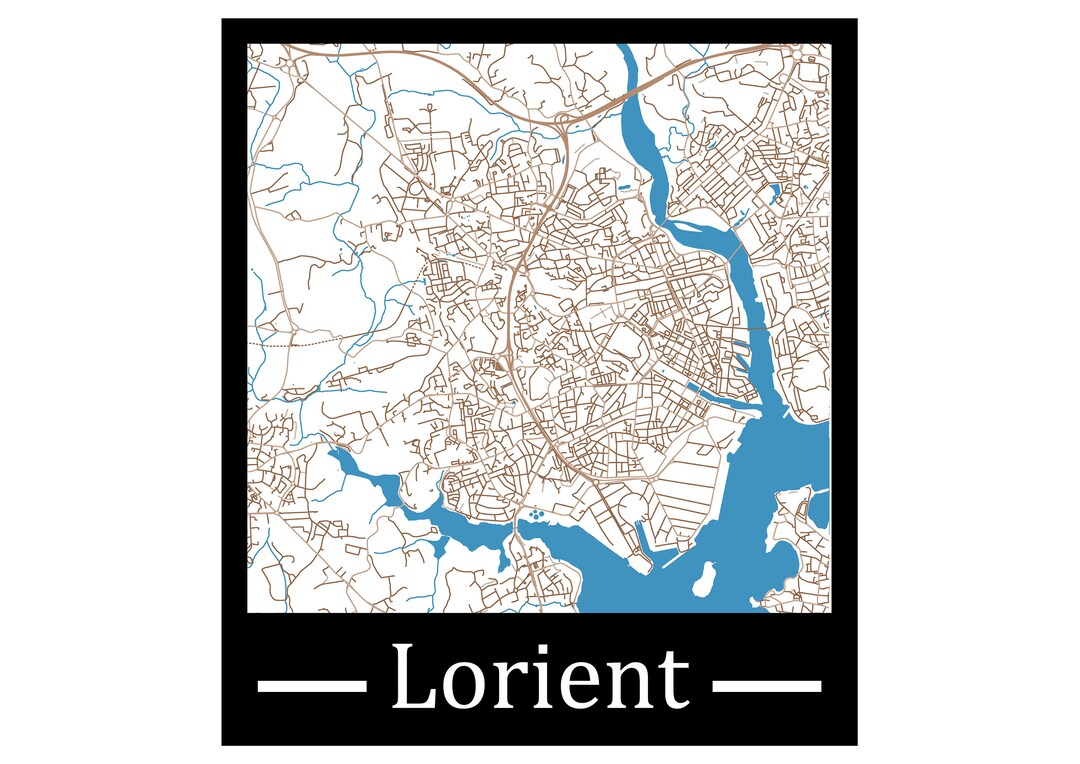 Wooden Geographical Map of Lorient - Etsy