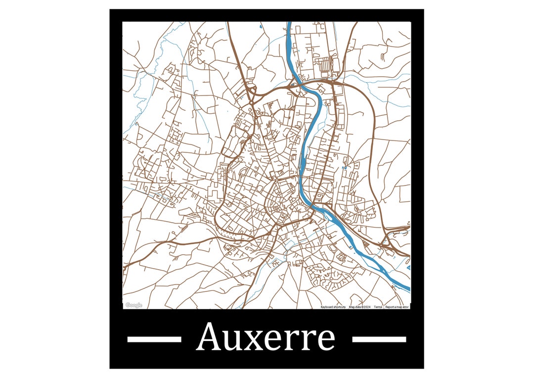 Wooden Map of Auxerre - Etsy