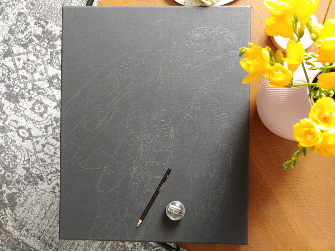 Original Acrylic Artwork, Sea Turtle - Etsy