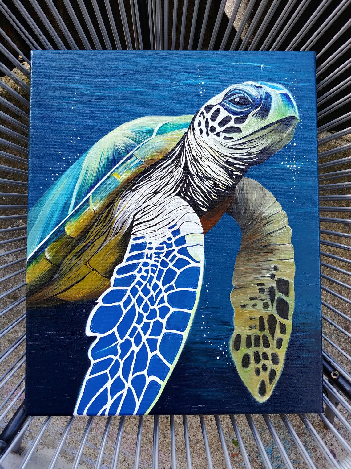 Original Acrylic Artwork, Sea Turtle - Etsy