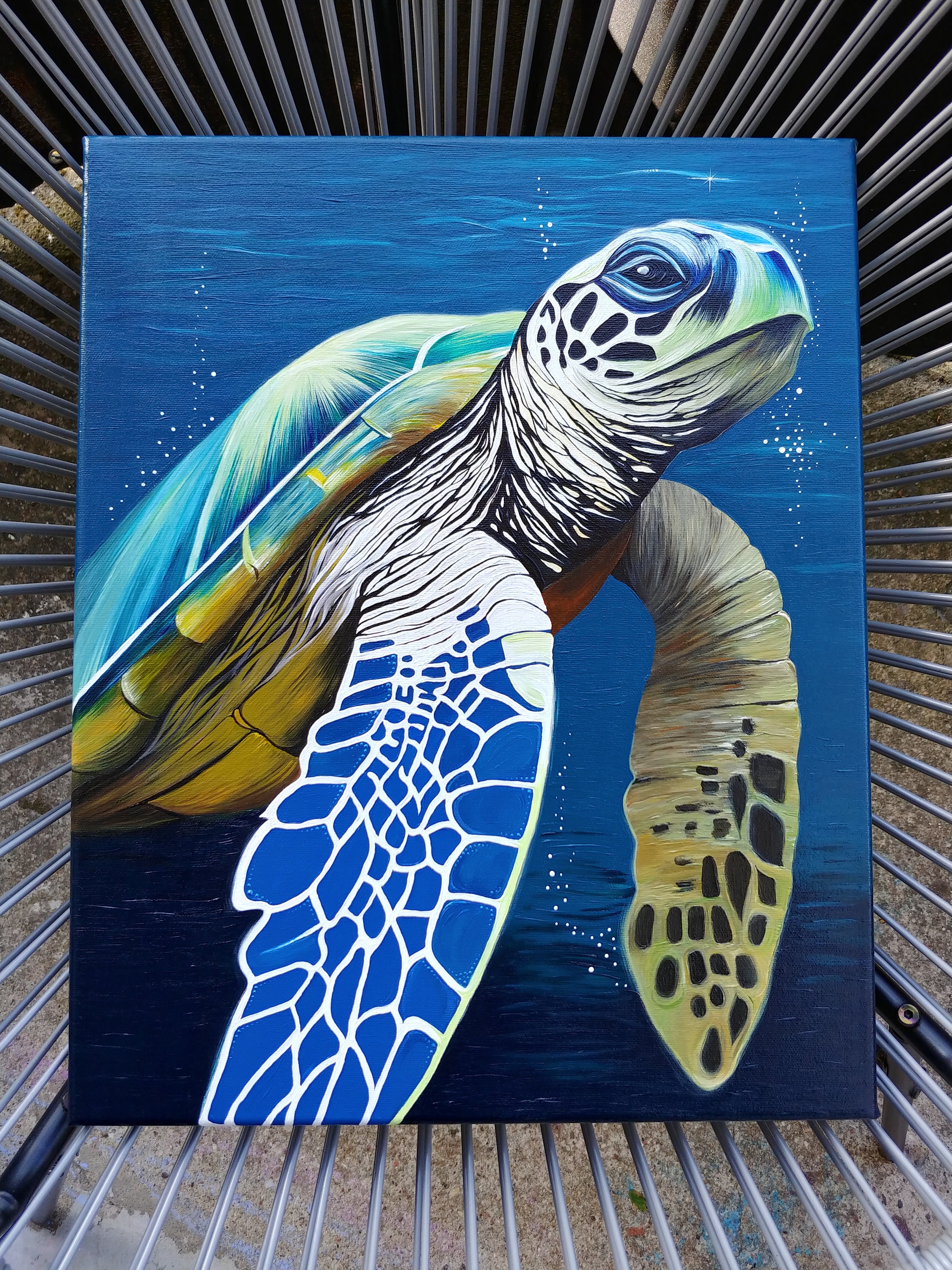 Original Acrylic Artwork, Sea Turtle - Etsy