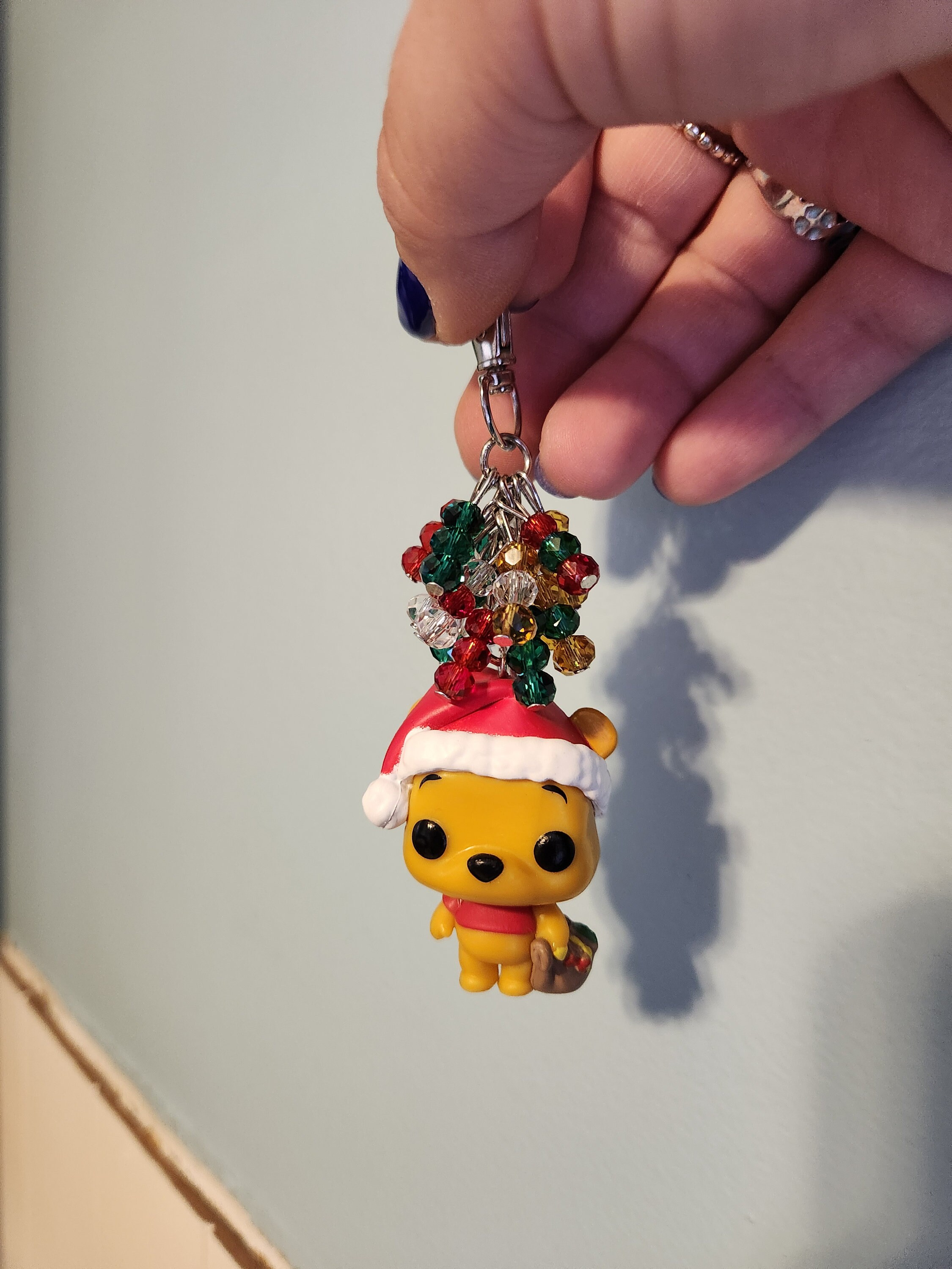 Holiday Pooh Bear Bag Charm/keychain - Etsy