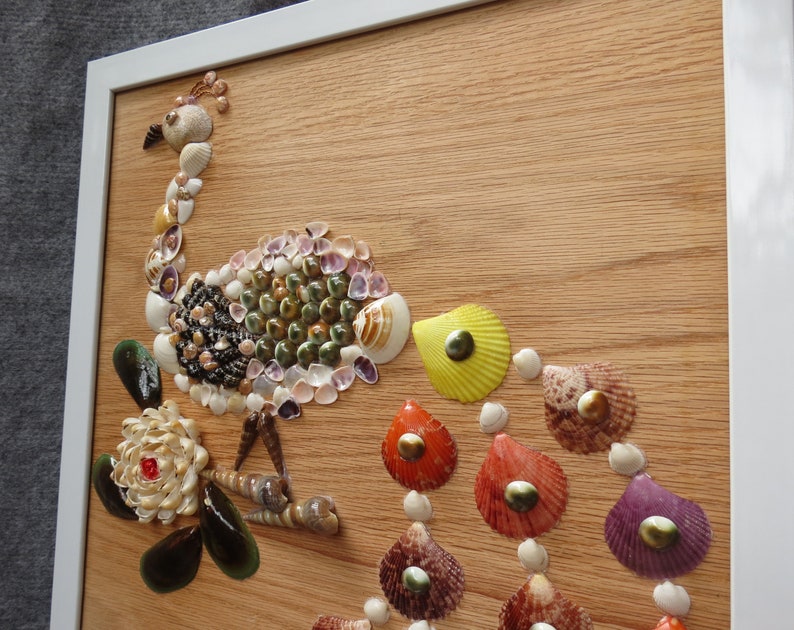 Sea Shell Art the Peacock Painting Made of Real Sea Shells - Etsy