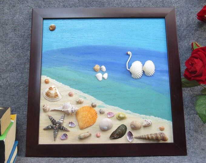 Seashell Original Painting, Shells Art, Coastal Canvas Art, Nautical ...