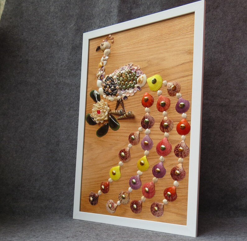 Sea Shell Art the Peacock Painting Made of Real Sea Shells - Etsy