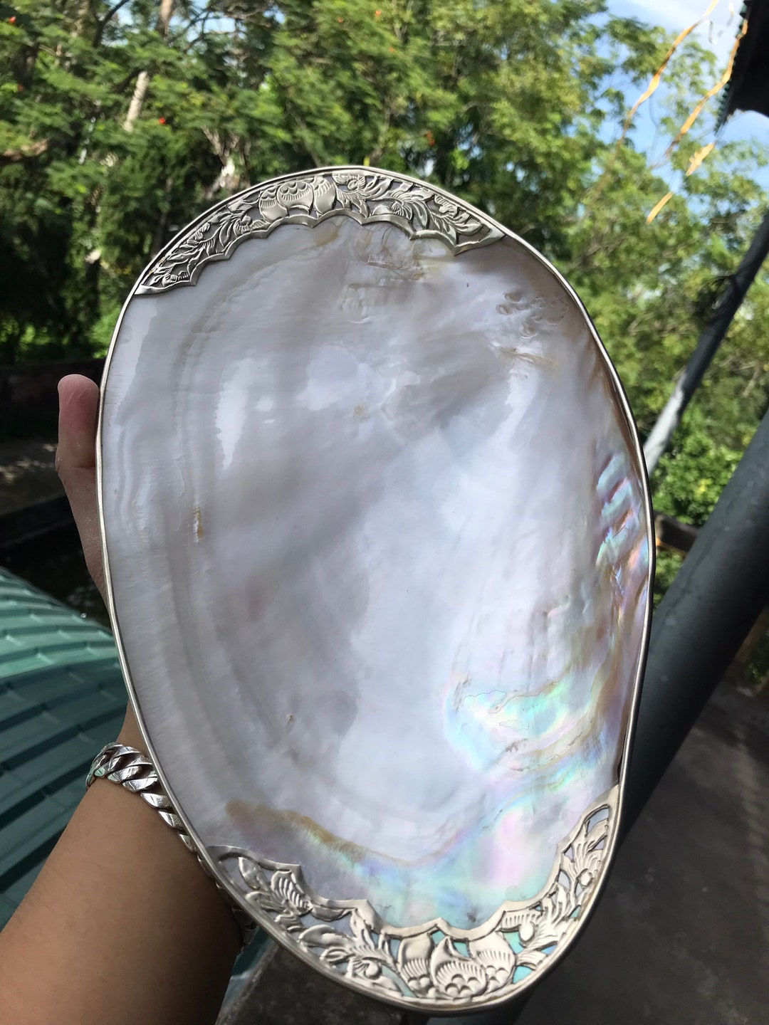 Mother-of-pearl Bowl, 30-32cm Long Mother-of-pearl Bowl, Beautiful ...