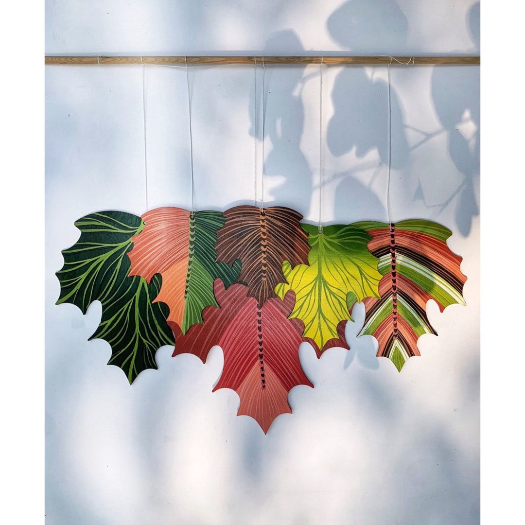 Set of 6 Decorative Wooden Maple Leaves Wooden Maple Leaf Wall Art ...
