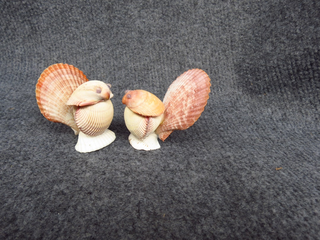 Two Shell Birds, Small Birds, Porcelain Birds, Stone Birds, Decorative ...