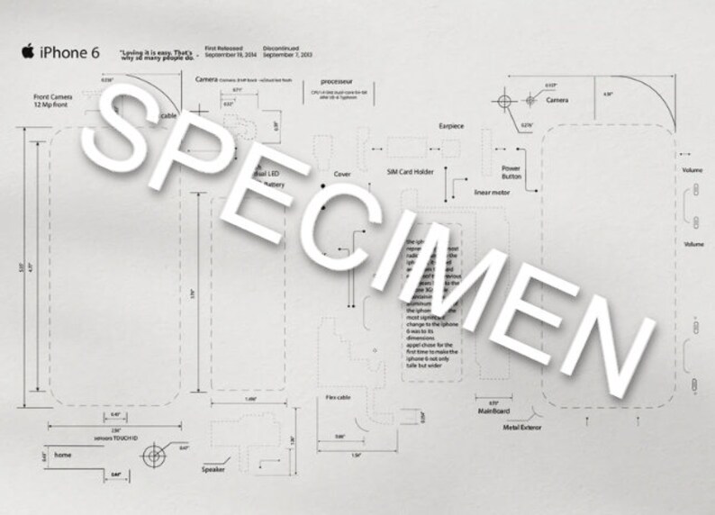 IPhone 6 Template A3 Size - Disassembly iPhone 6, iPhone 6 Teardown ...