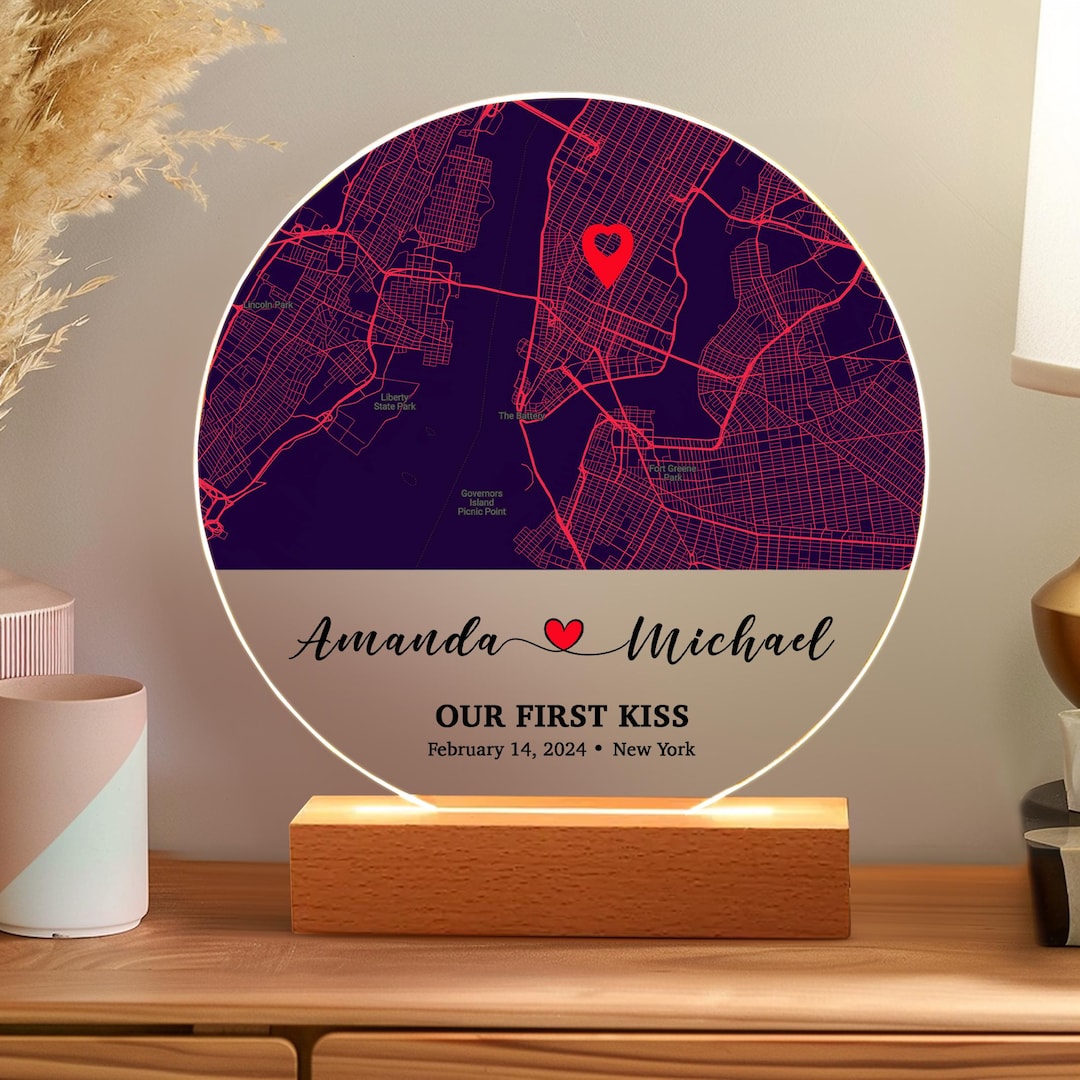 Where We First Met Map, Anniversary Gift for Him, Map Our First Date ...