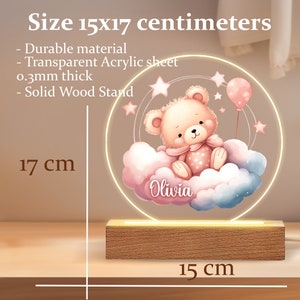 Personalized Baby Night Light, Night Light With Name and Birth Date ...