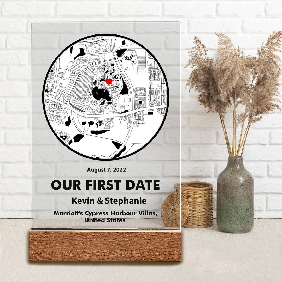 Where We Met Map, Custom First Date Map, Where It All Began Acrylic ...