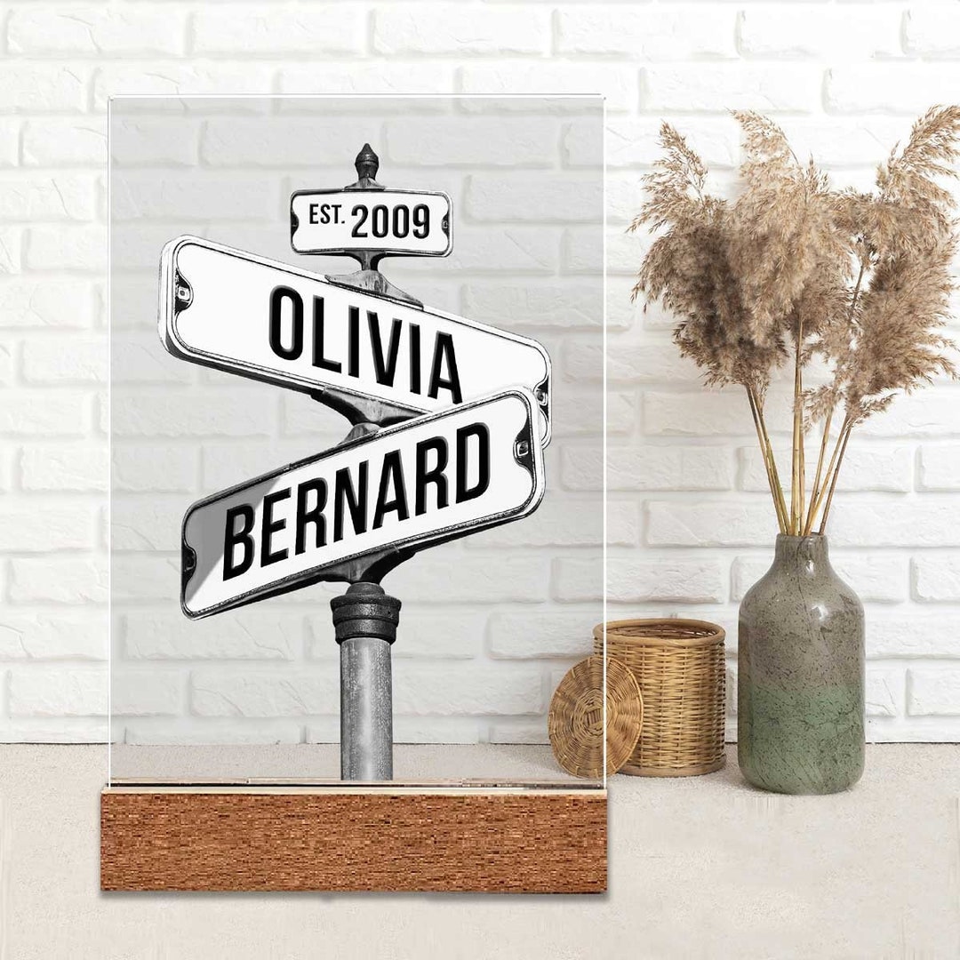Personalized Couple Street Sign Names, Valentine's Day Gift for Her ...