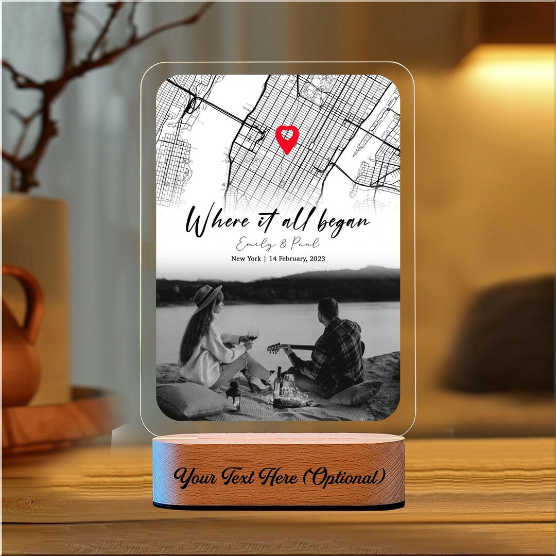 Where We First Met Personalised Map Print of City Custom Acrylic Block ...