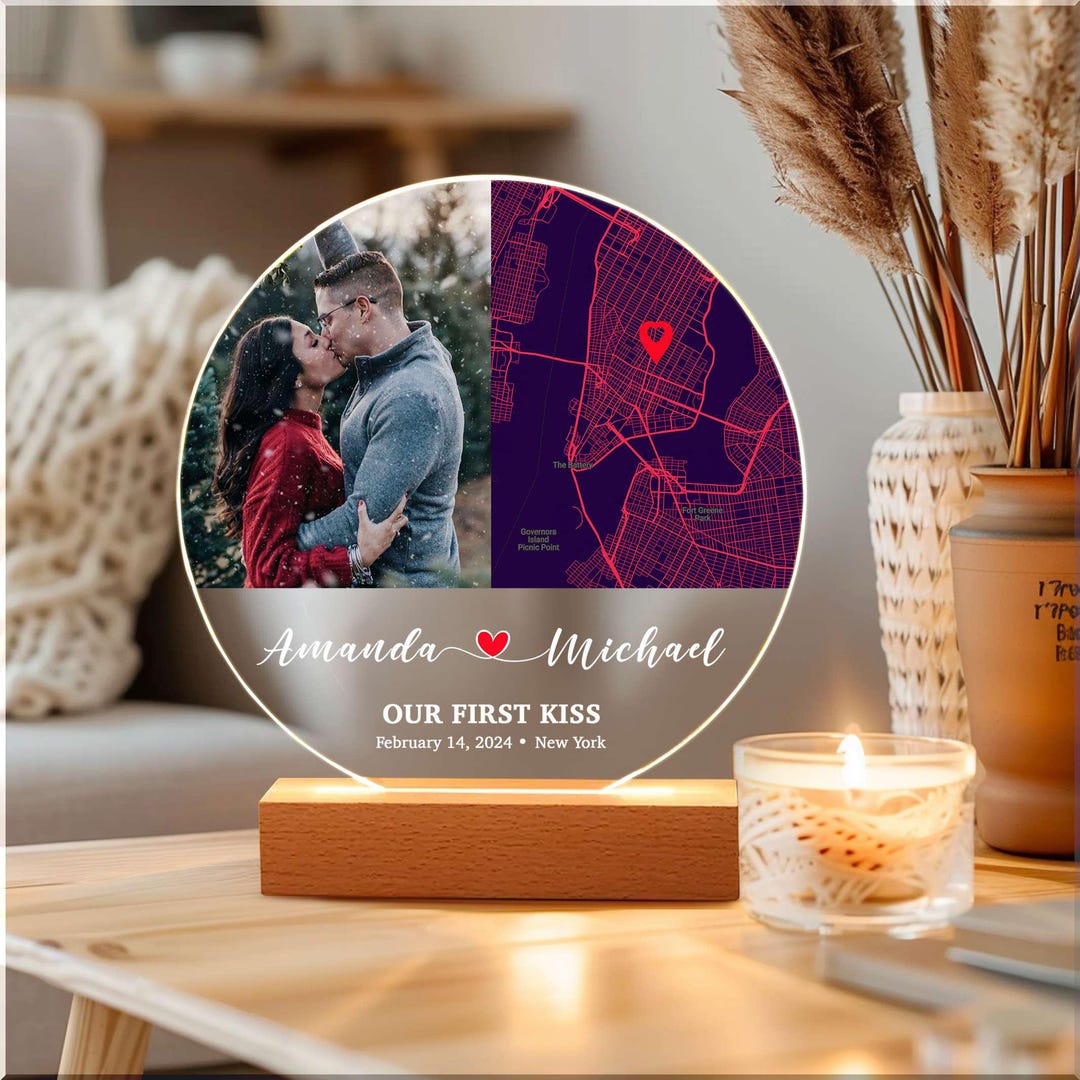 Our First Date Gift Where It All Began Couples Map Gift for Her ...