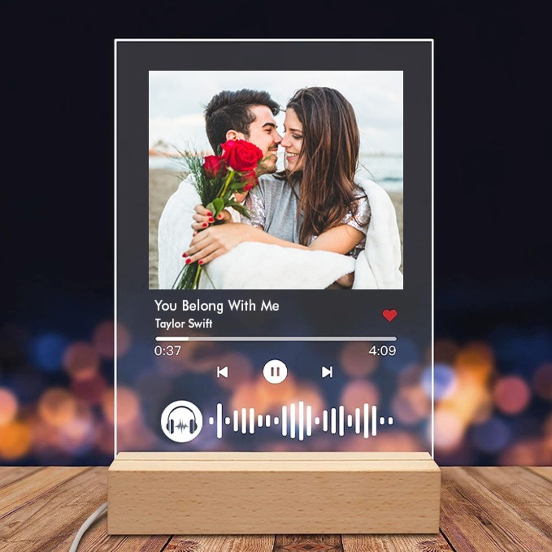 Custom LED Music Plaque, Personalized Picture Frames, First Wedding ...