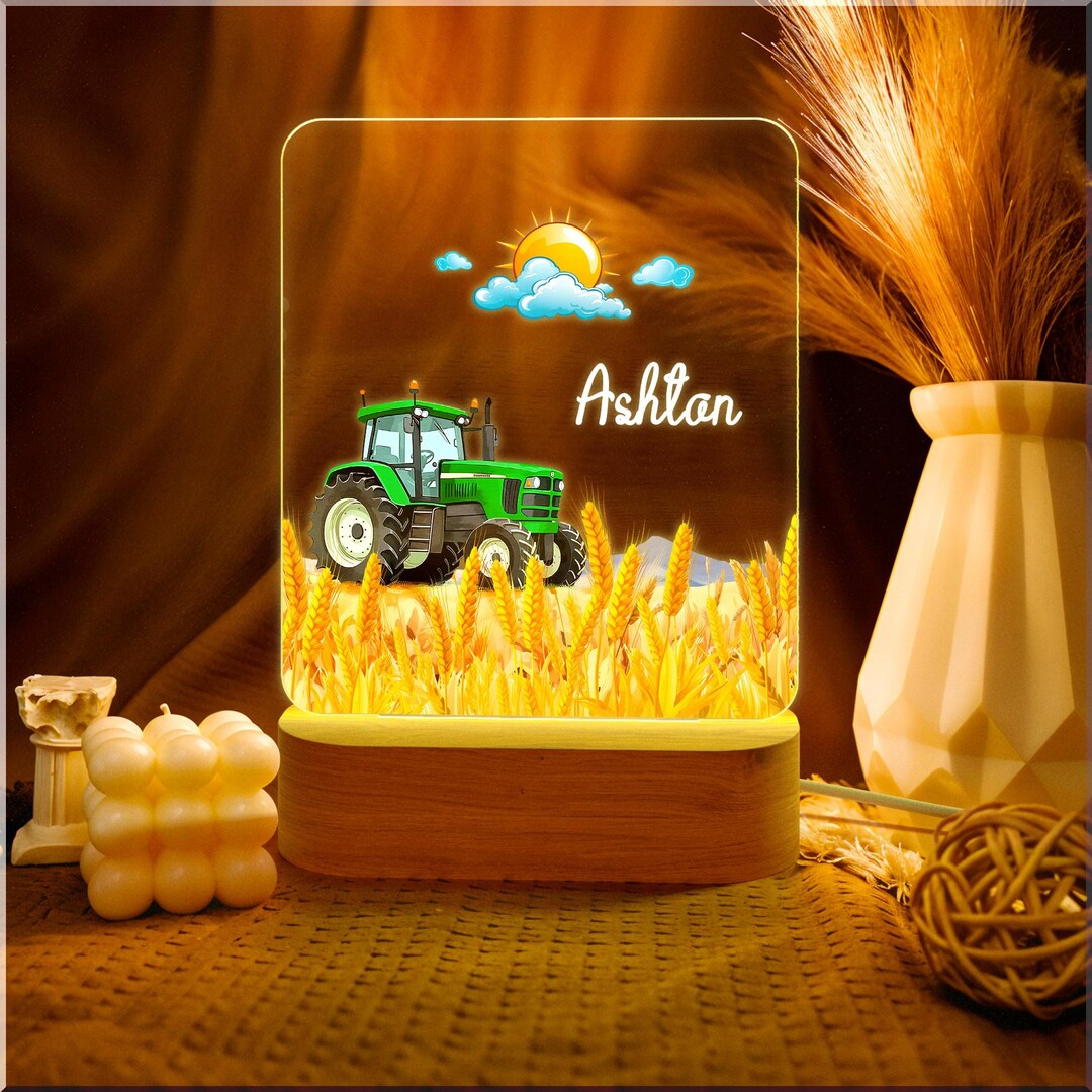 Personalised Tractor Night Light,nursery Decor,kids Gift,night Light ...