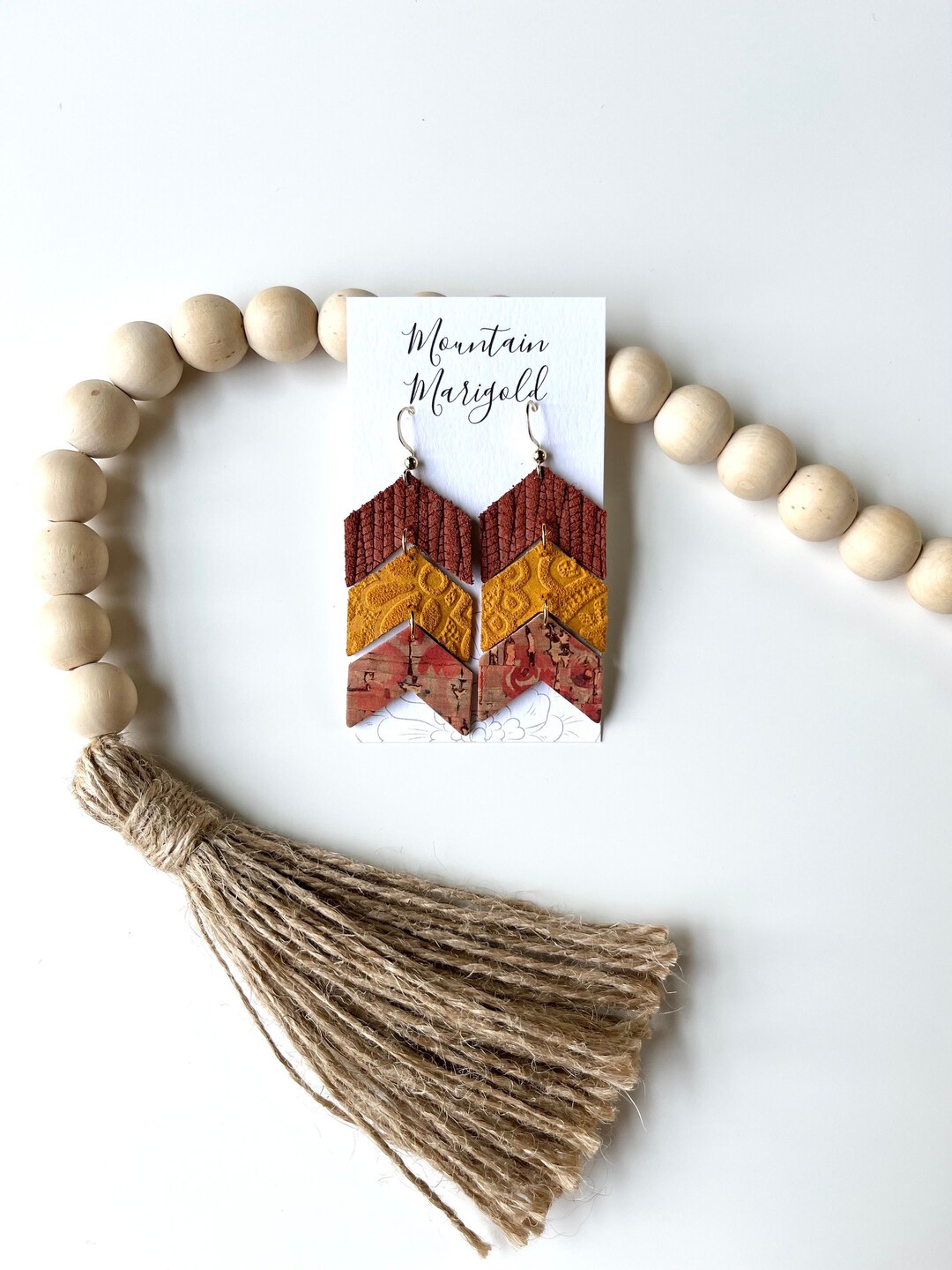 Stacked Arrow Leather Earrings, Lightweight Earrings, Boho Chevron ...