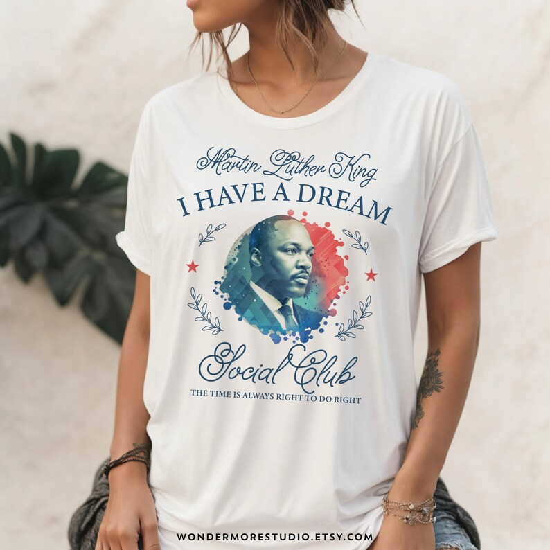 MLK PNG Social Club Martin Luther King Shirt Design Red and Blue I Have ...