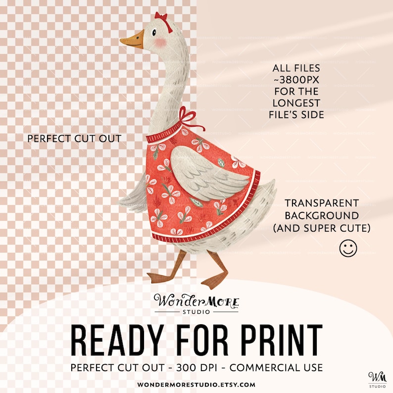 Strawberry Goose Clipart PNG Cute Geese Graphics Transparent Spring ...
