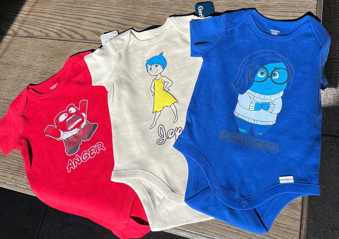 3 Baby Inside Out Onesie, Baby Clothes, Baby Onesie Character,baby ...