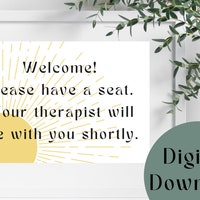 Therapy Office Waiting Room Sign, Boho Floral Circles font 1, FRAMED ...