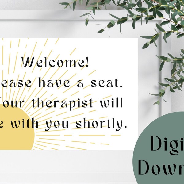 Therapy Office Waiting Room Sign, Boho Floral Circles font 1, FRAMED ...