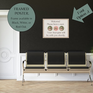 Therapy Office Waiting Room Sign, Boho Floral Circles font 1, FRAMED ...