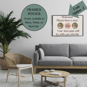 Therapy Office Waiting Room Sign, Boho Floral Circles font 1, FRAMED ...