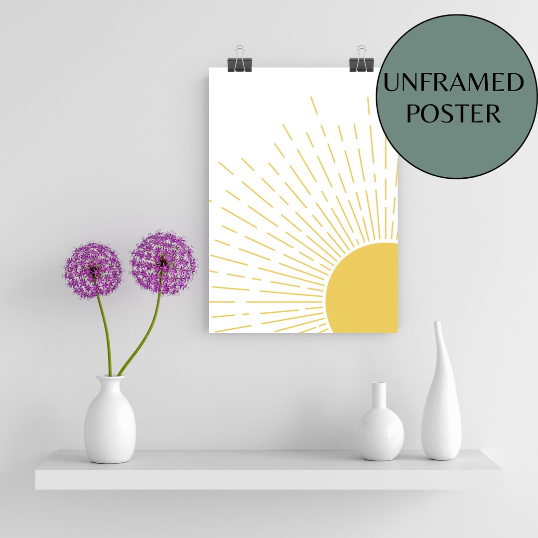 Therapy Office Decor POSTER, Boho Sun Right Sun, Modern Abstract ...