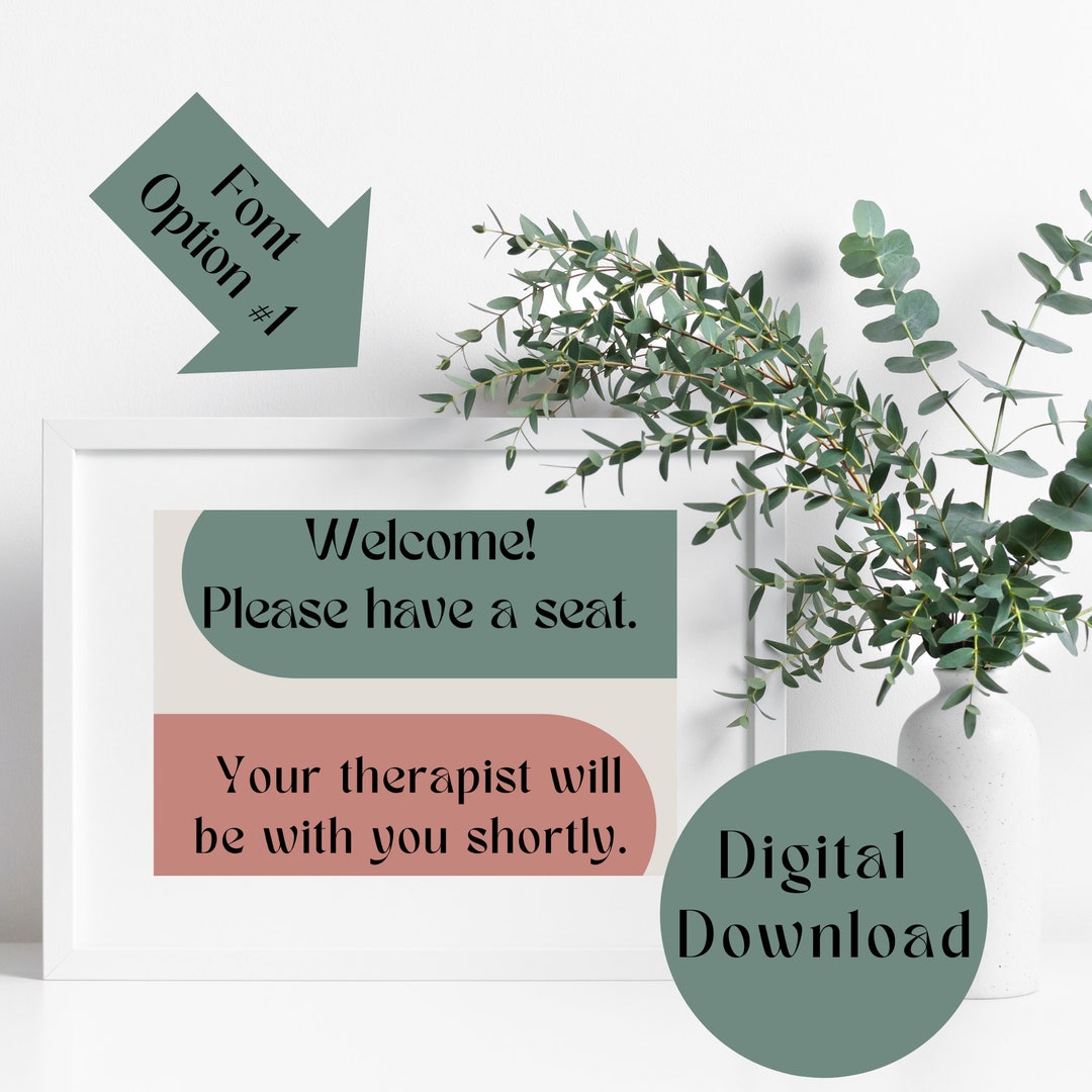Boho Therapy Office Waiting Room Sign INSTANT DOWNLOAD Printable PDF ...