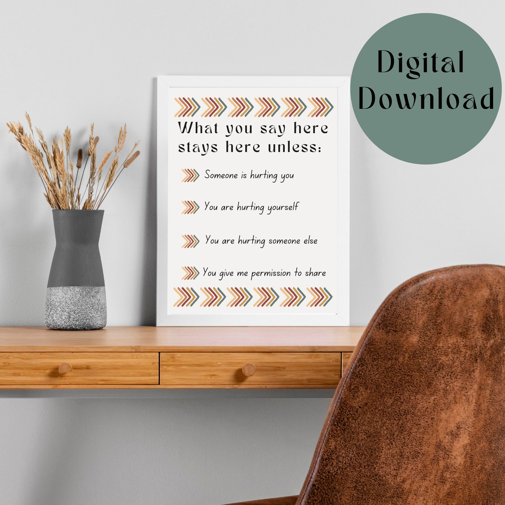 Therapy Office Confidentiality Sign version 1, INSTANT DOWNLOAD ...