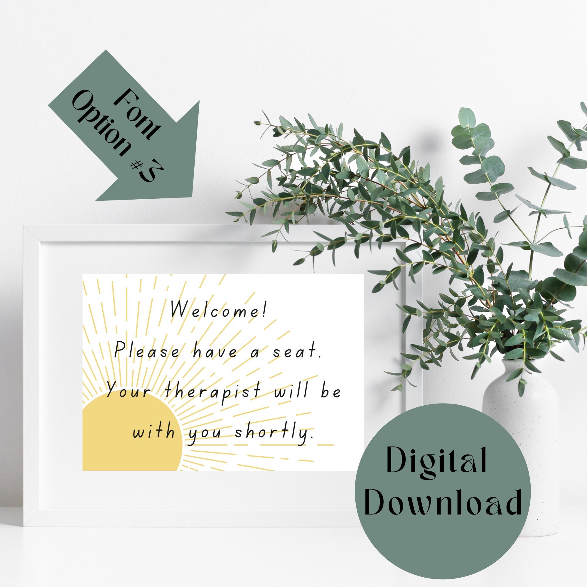 Therapy Waiting Room, Welcome Sign, INSTANT DOWNLOAD Printable PDF Wall ...