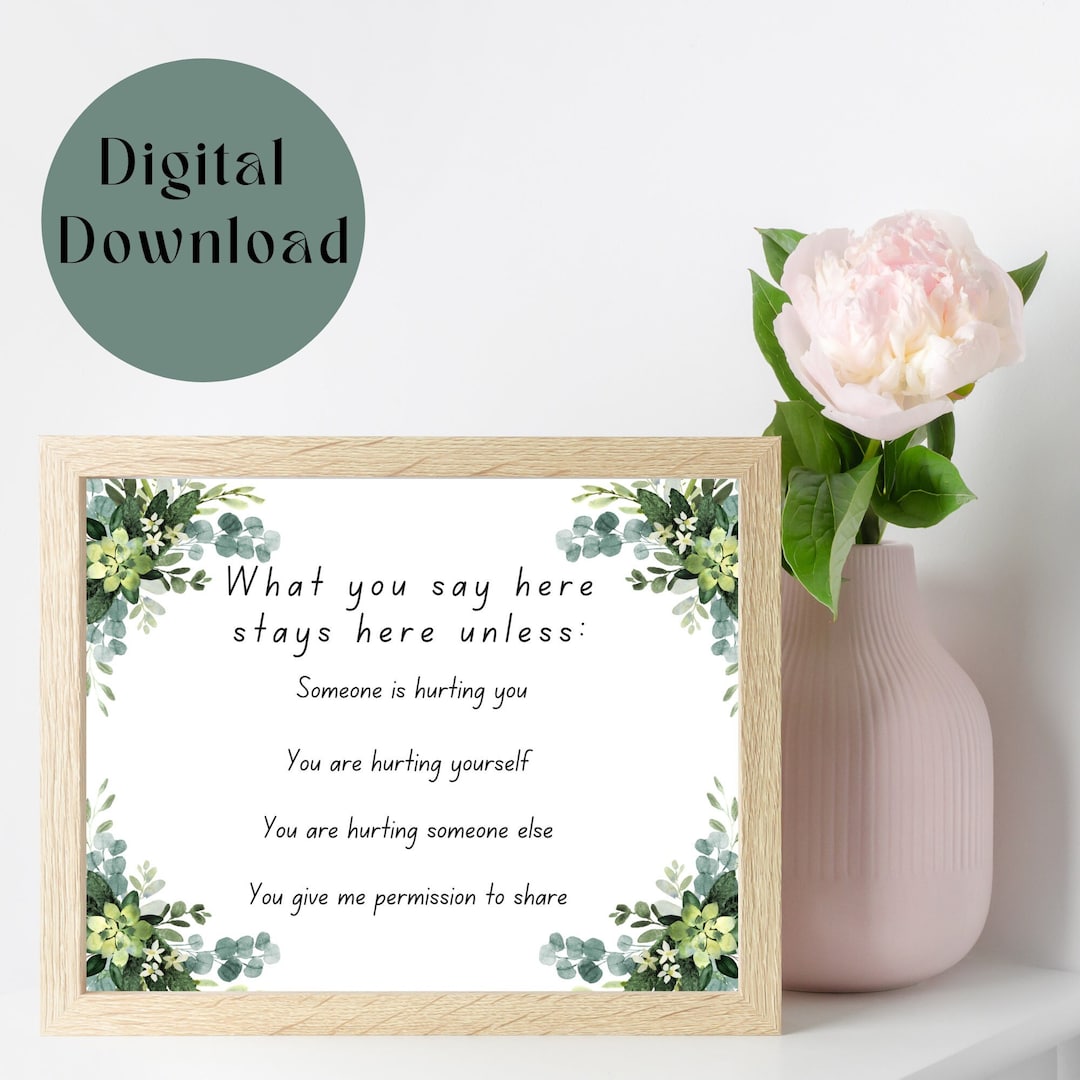 Therapy Office Confidentiality Sign, INSTANT DOWNLOAD Printable PDF ...