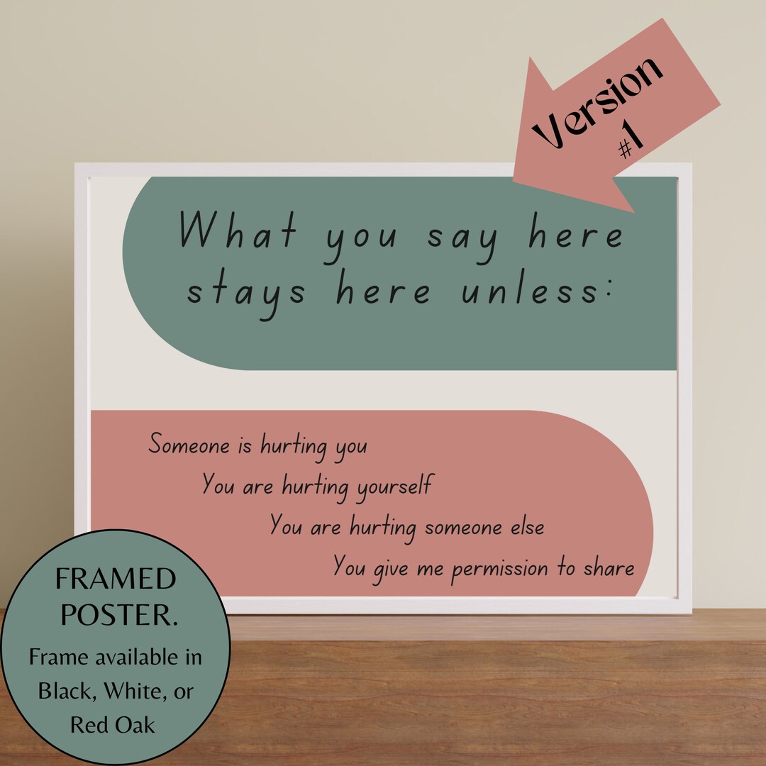 Therapy Office Confidentiality Sign, Boho Modern Green Terracotta ...