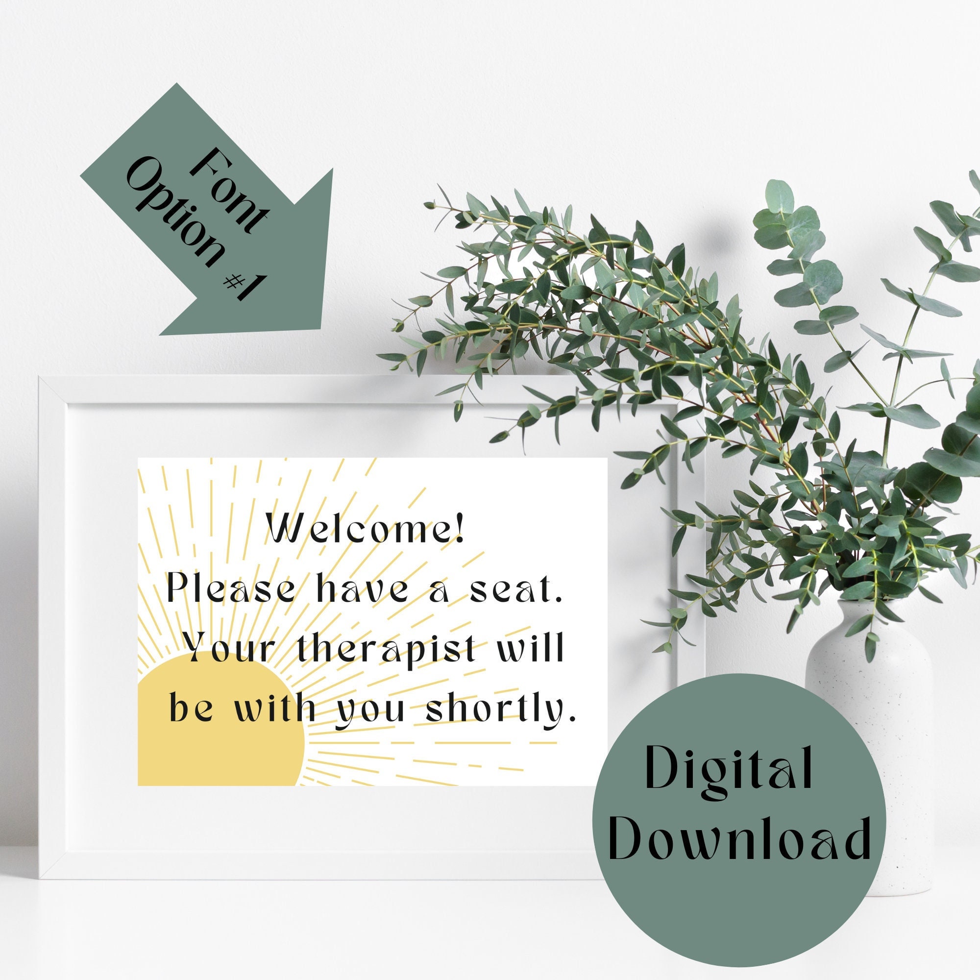 Therapy Waiting Room, Welcome Sign, INSTANT DOWNLOAD Printable PDF Wall ...