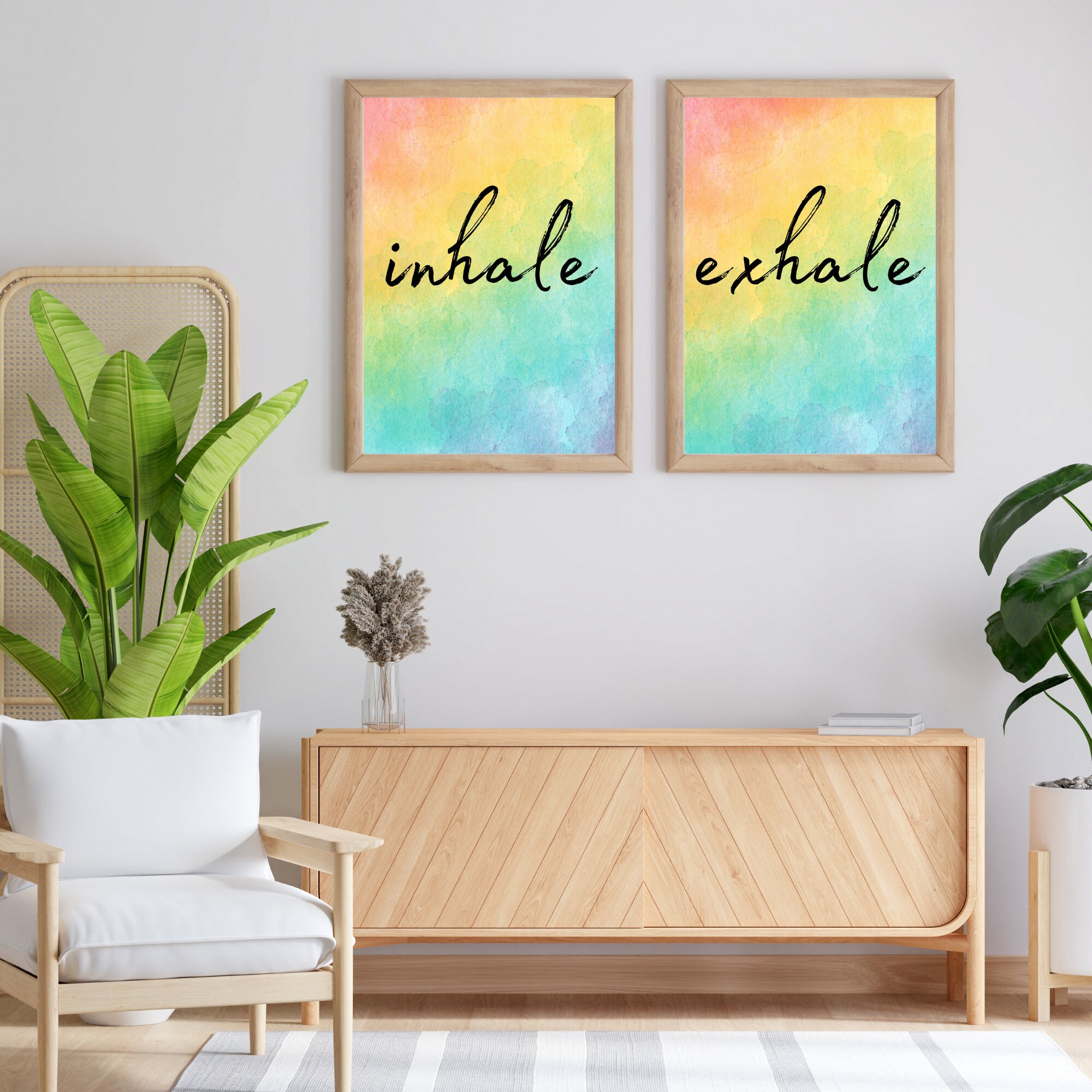 Therapy Office Decor, Mindfulness, Rainbow LGBTQ, Inhale Exhale ...